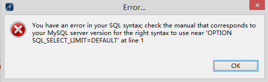 Myeclipse使用db Browser连接数据库错误：option Sqlselectlimitdefault 
